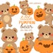 Little Pumpkin Clipart, Cute Bear Illustrations, Cute Halloween Teddy ...