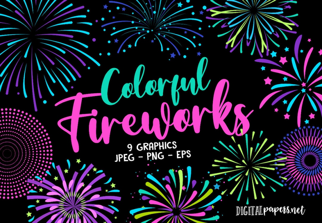 Fireworks Clipart New Years Eve Clipart Christmas Fire - Etsy