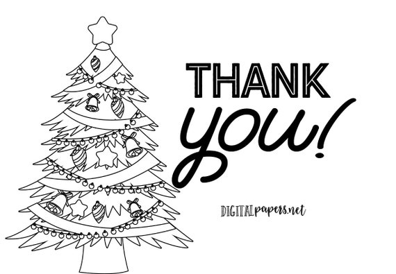 Thank You Christmas Clip Art Black And White