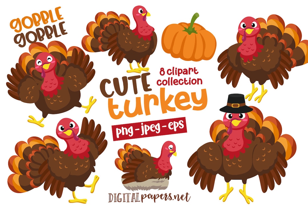 Turkey Clipart, Thanksgiving Clipart, Turkey Day, Cute Turkey Clip Art ...
