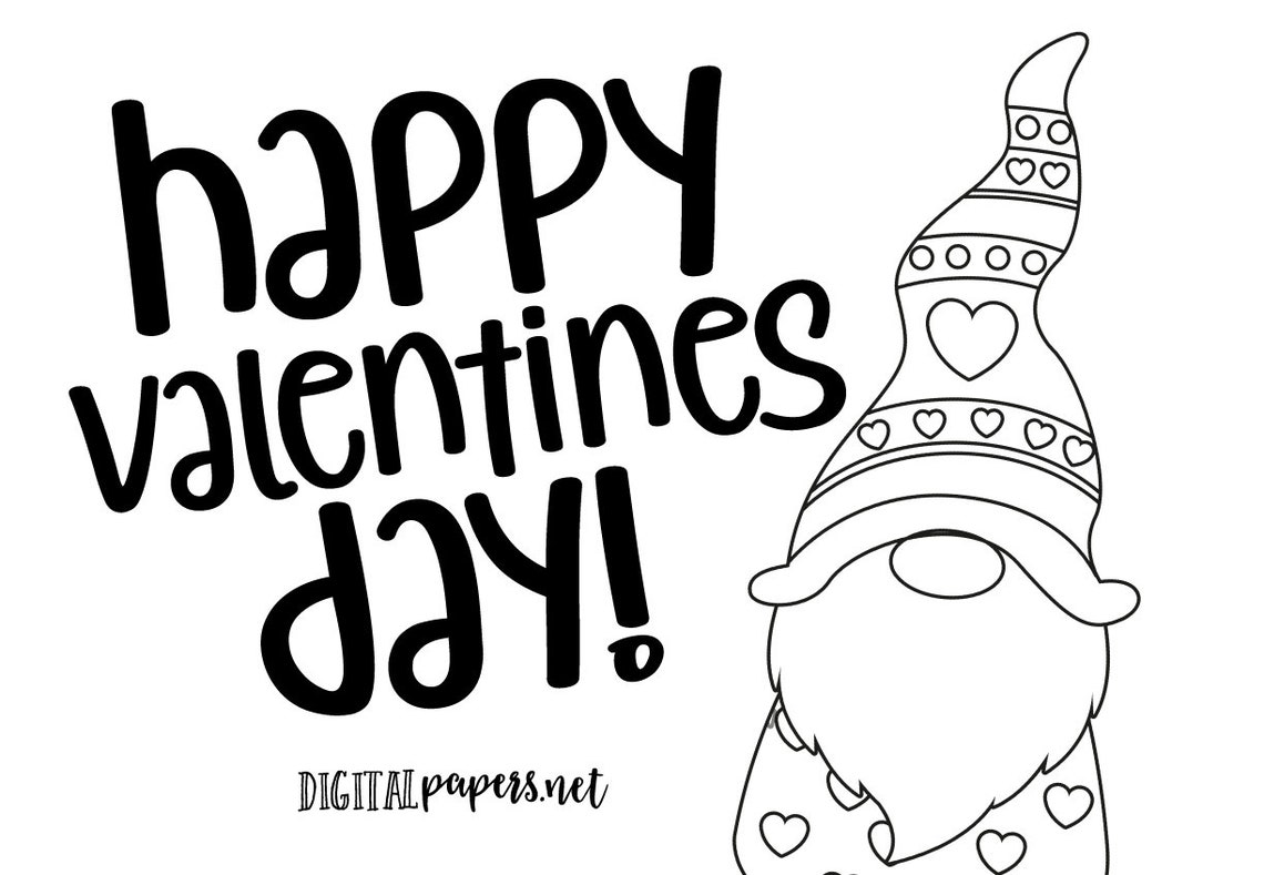 Valentines Day Gnomes Outlines Commercial Use Nordic Gnome | Etsy