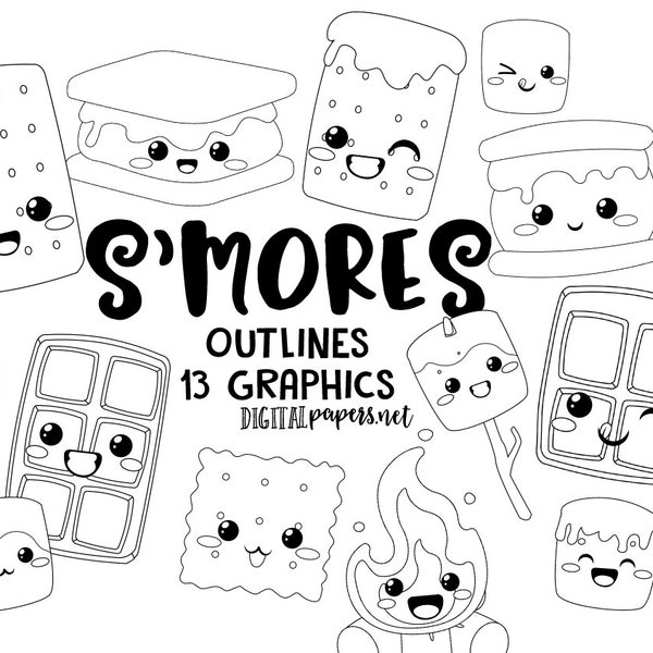 Smores Coloring Page - Etsy