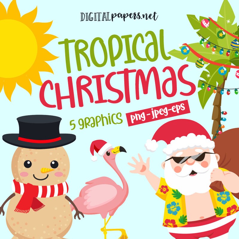 Tropical Santa - Etsy