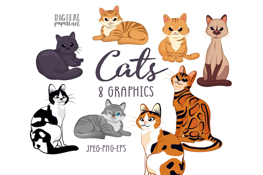 Cat Clipart, Kitty Cat Clipart, Cats Graphics, Pets Clip Art, Cat ...