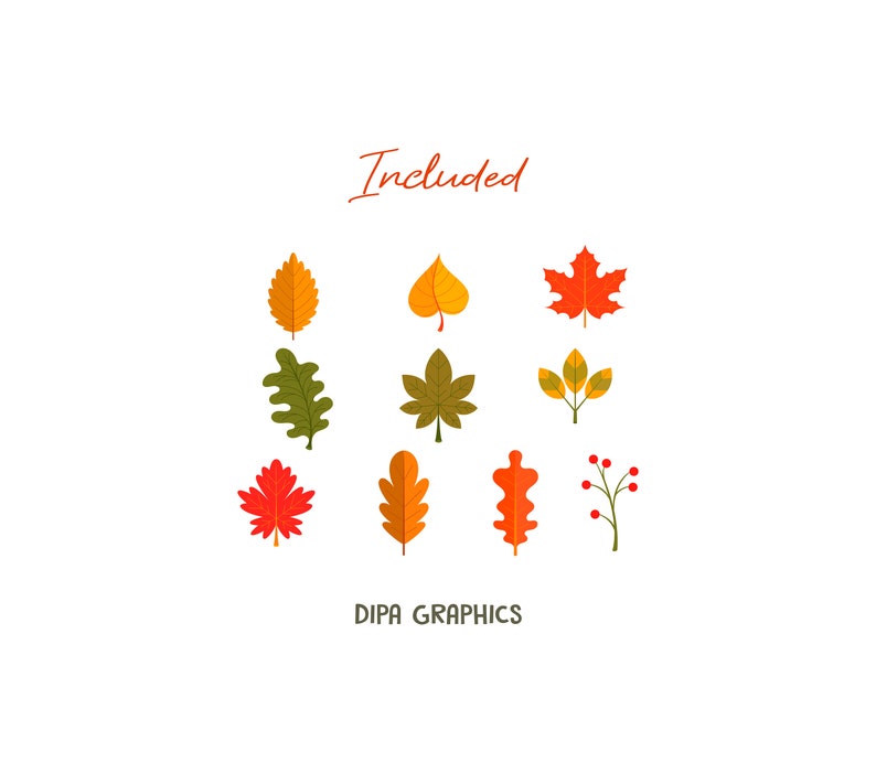 Autumn Leaves Clipart: Fall Vector Graphics (PNG, JPG, EPS) - Etsy