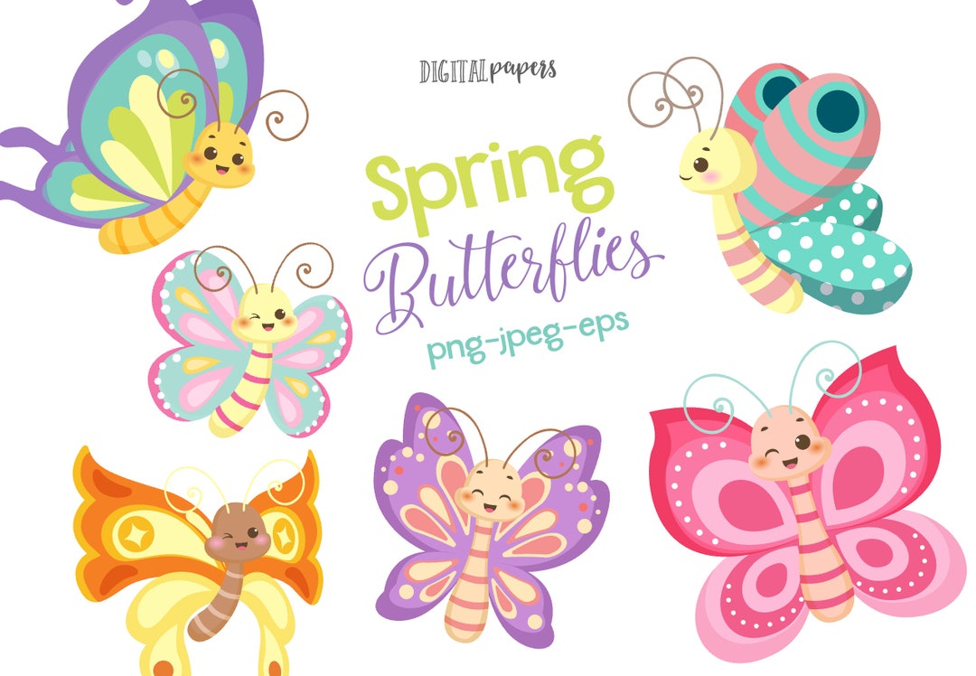 Butterflies Clipart, Spring, Cute Butterflies, Butterfly Clipart ...