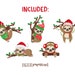 Christmas Sloth Clipart: Holiday Vector Graphics (instant Download) - Etsy