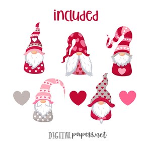 Valentines Day Gnomes Clipart: Nordic PNG, EPS (instant Download) - Etsy
