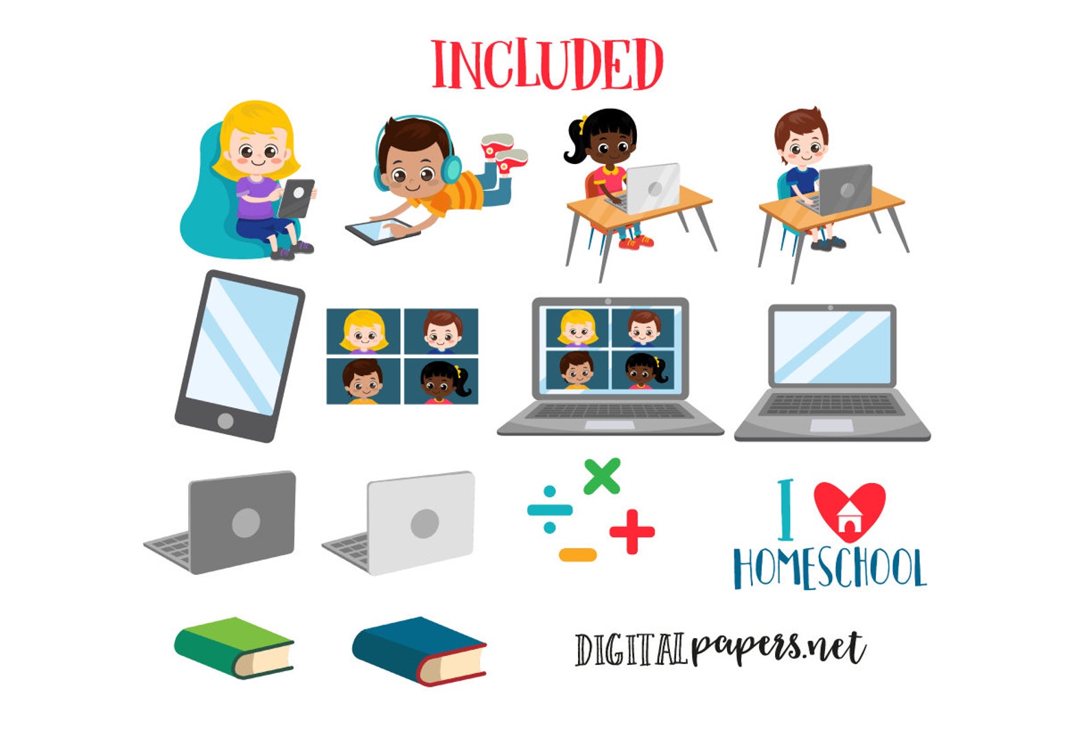 Homeschool Clipart Homeschooling Clipart Back to School | Etsy