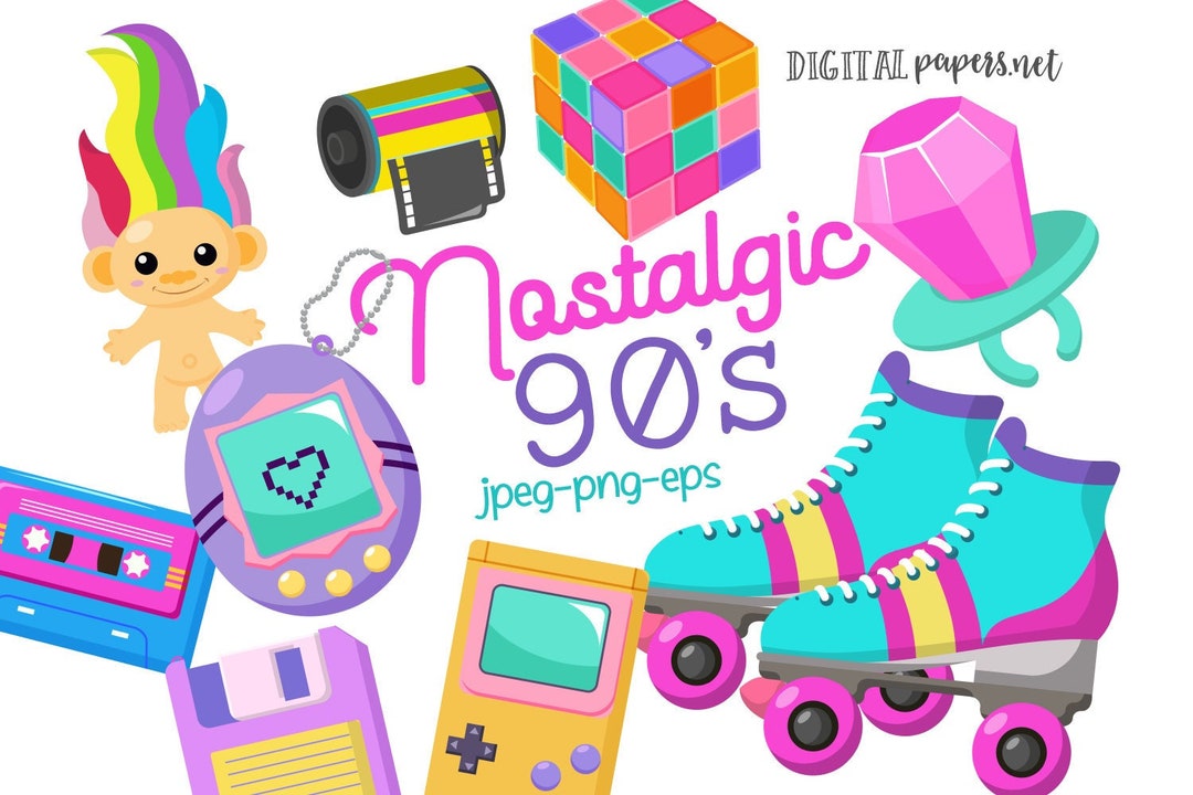 Nostalgic 90s Clipart, 90s Clipart, Candy Ring Clipart, Virtual Pet ...