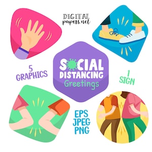 Social Distancing Greetings Clipart: Back to School Graphics (PNG ...