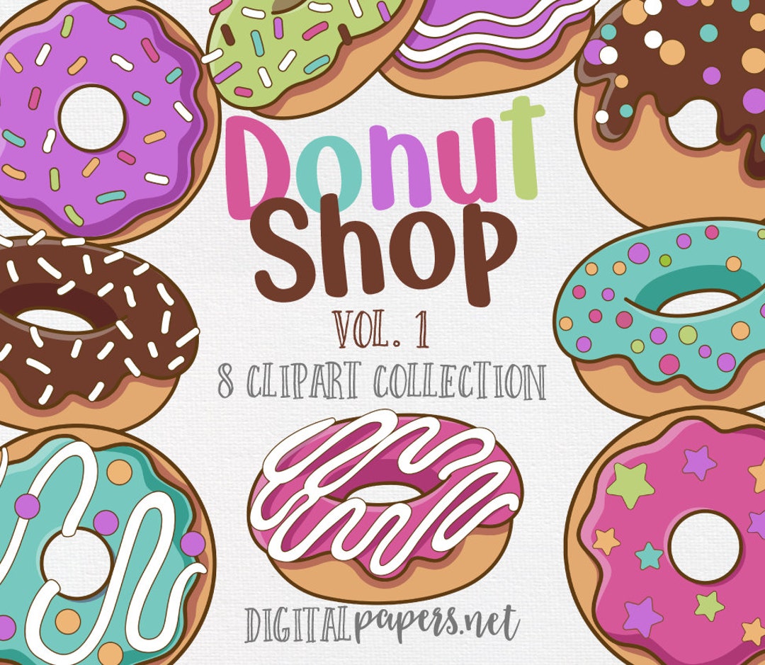 Donut Clipart, Sprinkles Clipart, Doughnut Clipart, Pastry Clipart ...