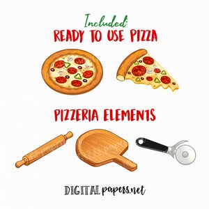 Pizza Clipart, Pizza Party, Pizzeria Clipart, Pizza Making Clipart ...