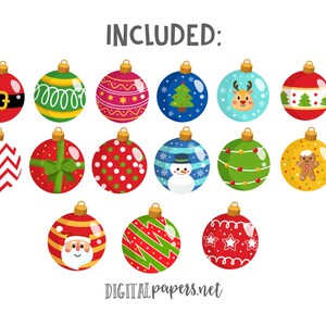 Christmas Ornaments Clipart, Christmas Tree Decorations Clipart ...