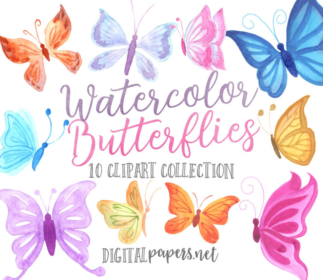 Watercolor Butterflies Clipart, Spring Butterfly, COMMERCIAL Use ...