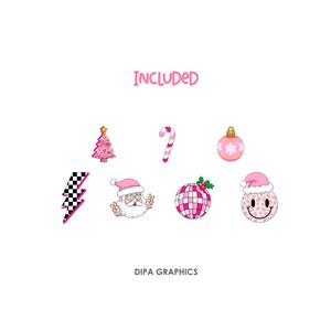 Pink Christmas PNG Disco, Candy Cane Clipart, Santa Claus Png ...