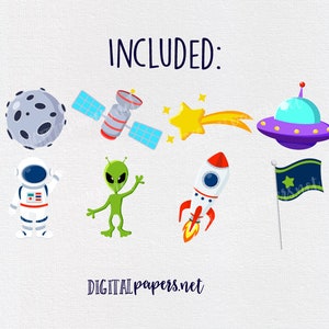 Outer Space Clipart, Vector EPS Clipart, Astronaut Clip Art, Planet ...