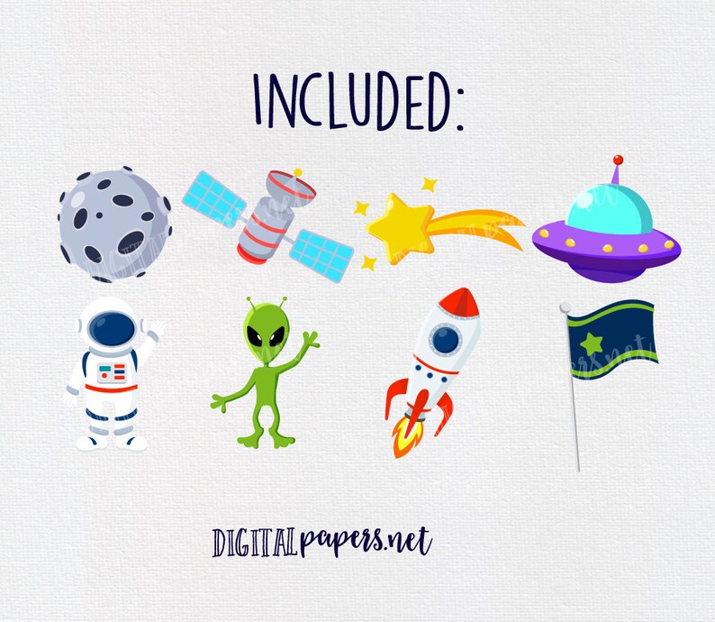 Outer Space Clipart Vector EPS Clipart Astronaut Clip Art - Etsy