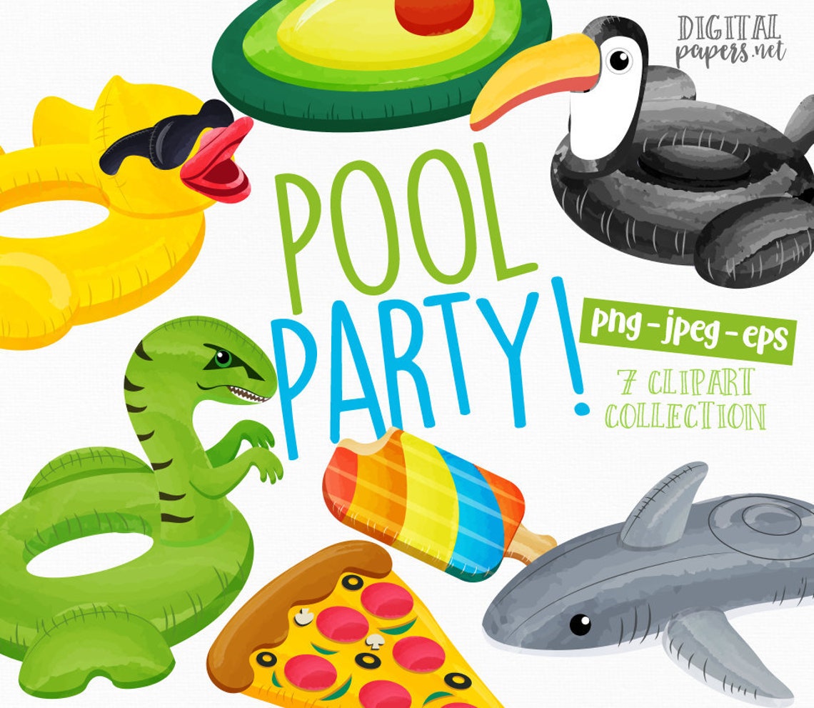 Pool Party Float Clipart: Toucan, Duck, Dinosaur (instant Download) - Etsy