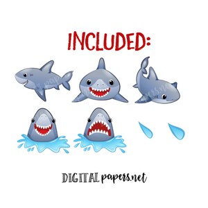 Shark Clipart, Under the Sea Clipart, Summer Party, Under the Sea Party ...