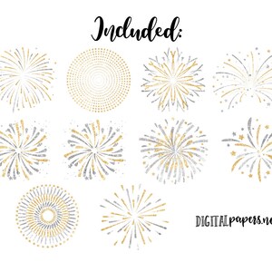 Elegant Fireworks Clipart, New Years Eve Clipart, Christmas, Fire Works ...