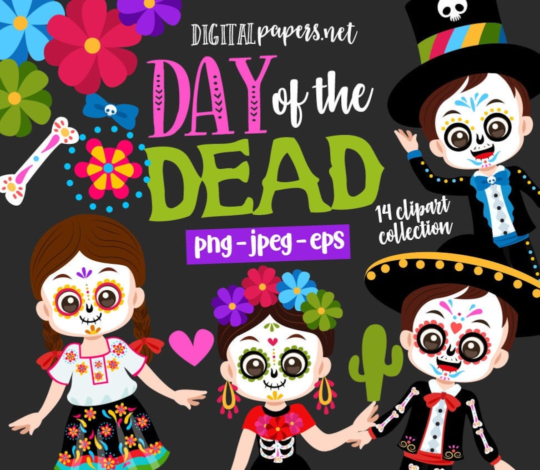Day of the Dead Clipart, Dia De Muertos Clip Art, Png Clipart, Eps ...