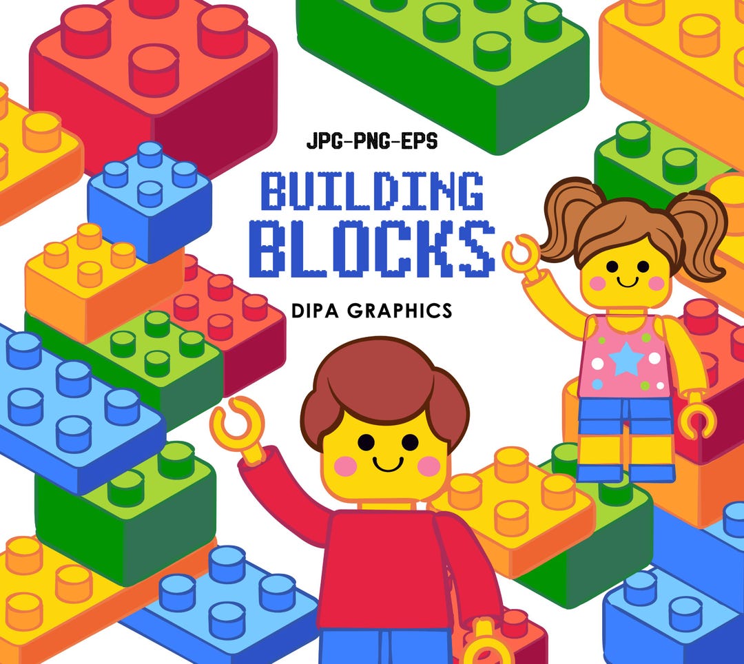 Building Blocks Clipart: Toy Bricks PNG, JPG, EPS (digital Download) - Etsy