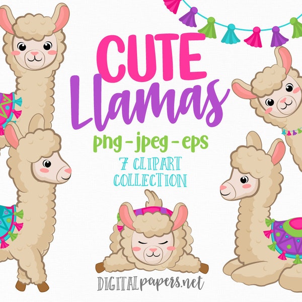 Llama Clipart - Etsy