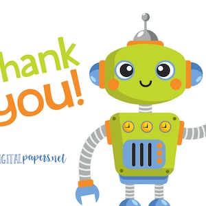 Cute Robots Clipart, Robot Clipart, Toy Clip Art, COMMERCIAL Use ...