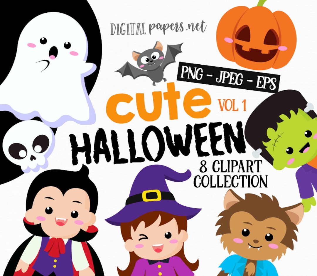 Halloween Cute Clipart, Halloween Birthday Party, Png Clipart, Eps ...