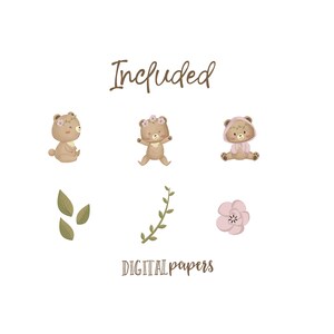 Baby Bear Watercolor Clipart: Floral Baby Shower (digital Download) - Etsy