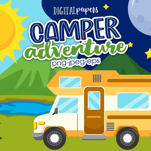 Camper Clipart - Etsy