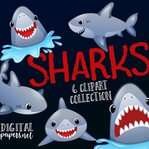 Shark Clipart, Under the Sea Clipart, Summer Party, Under the Sea Party ...
