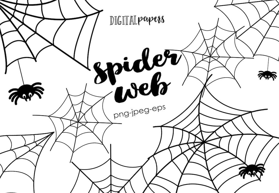 Halloween Spider Web Clipart: Design Elements (INSTANT DOWNLOAD) - Etsy