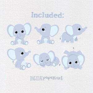 Elephant Clipart, Vector Clipart, Baby Boy Elephant Clip Art, Vector ...