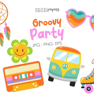 Groovy Clipart, Hippie Clipart, Van Clipart, Rollerskate, Lava Lamp ...