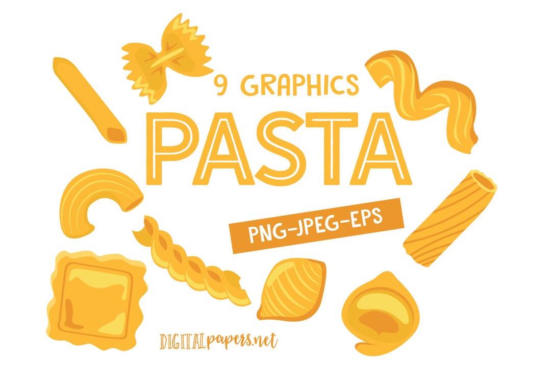 Pasta Clipart, Italian Food, Spaghetti, Ravioli, Trattoria, Vector ...