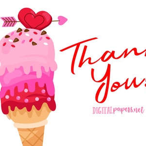 Valentine's Day Ice Cream Clipart: PNG, JPEG, EPS (instant Download) - Etsy