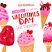 Valentine's Day Ice Cream Clipart: PNG, JPEG, EPS (instant Download) - Etsy