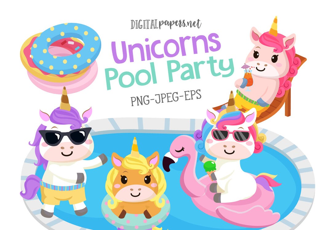 Pool Party Unicorn, Pool Party, Flamingo, Donut, Beach Party, Float ...