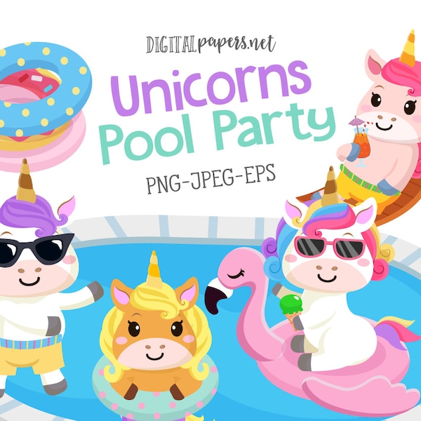 Unicorn Pool Party - Etsy