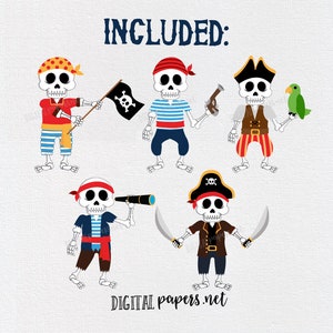 Halloween Skeleton Clipart, Pirate Skeleton Clip Art, Png Clipart, Eps ...