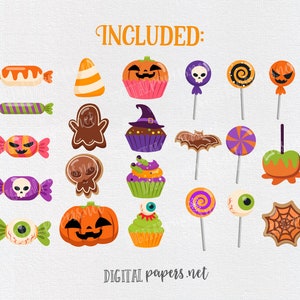Halloween Candy Clipart, Halloween Birthday Party, Png Clipart, Eps ...