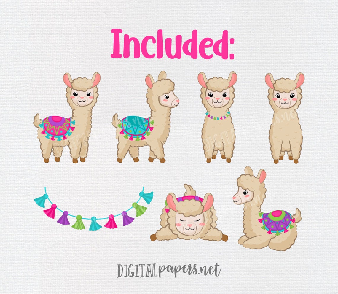 Llama Clipart, Vector Clipart, Llama Clip Art, EPS File, PNG Clipart ...