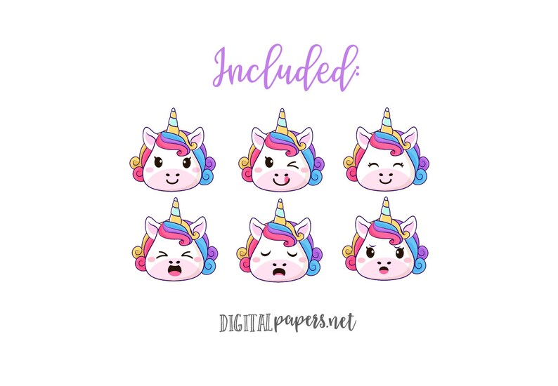 Unicorn Faces Clipart, Unicorn Clip Art, Unicorn Graphics, Unicorn ...