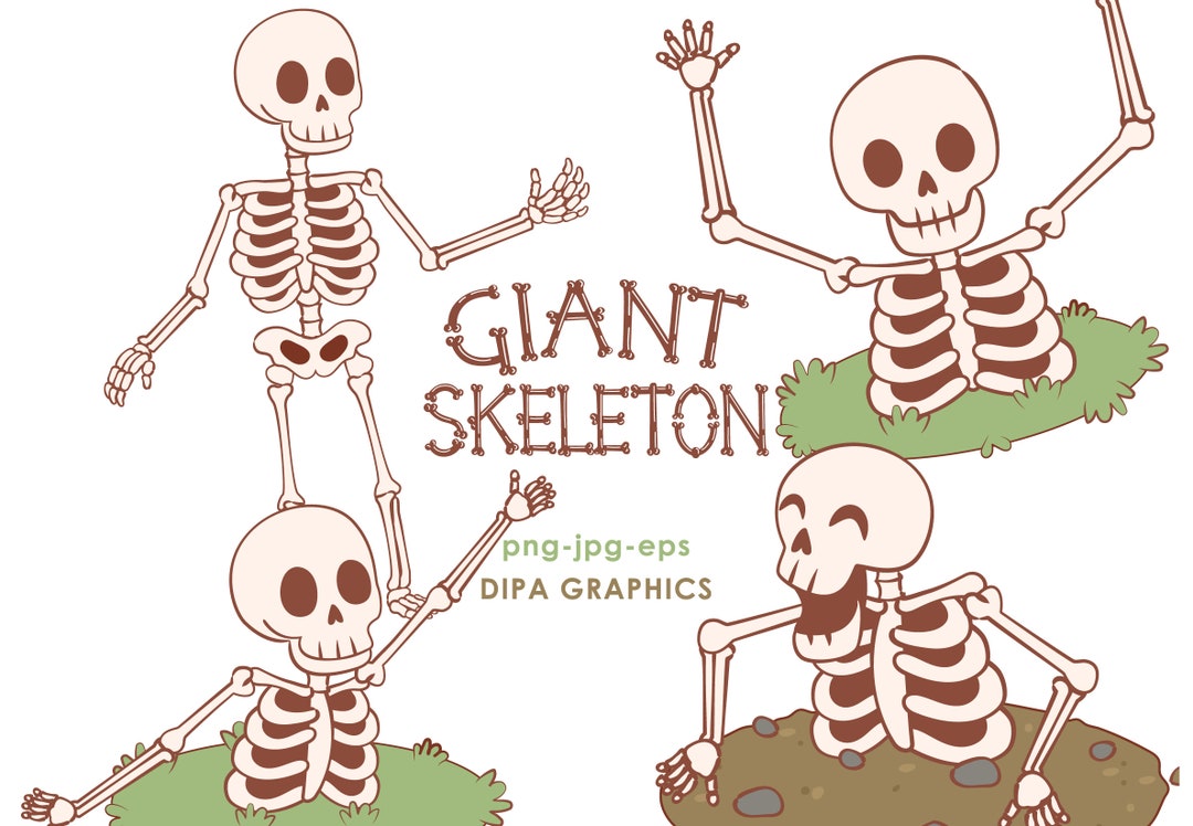 Viral Skeleton Clipart, Giant Skeleton Halloween Clipart PNG, EPS and ...
