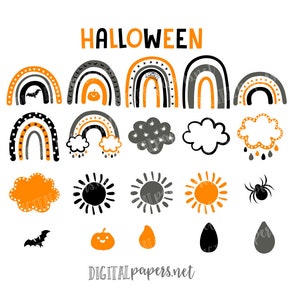 Halloween Rainbow Clipart, Modern Rainbow PNG Clipart, Rainbow Party ...