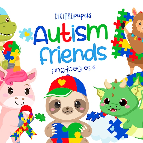 Autism Awareness Clipart - Etsy