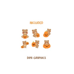 Little Pumpkin Clipart, Cute Bear Illustrations, Cute Halloween Teddy ...