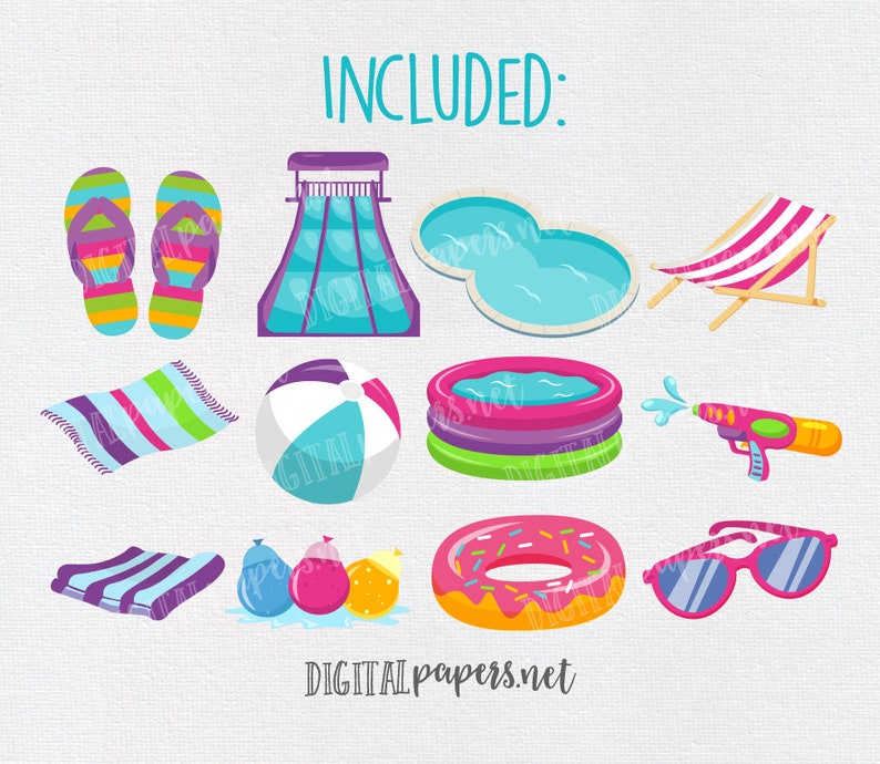 Pool Clipart Pool Party Clip Art Png Clipart Float Clipart - Etsy